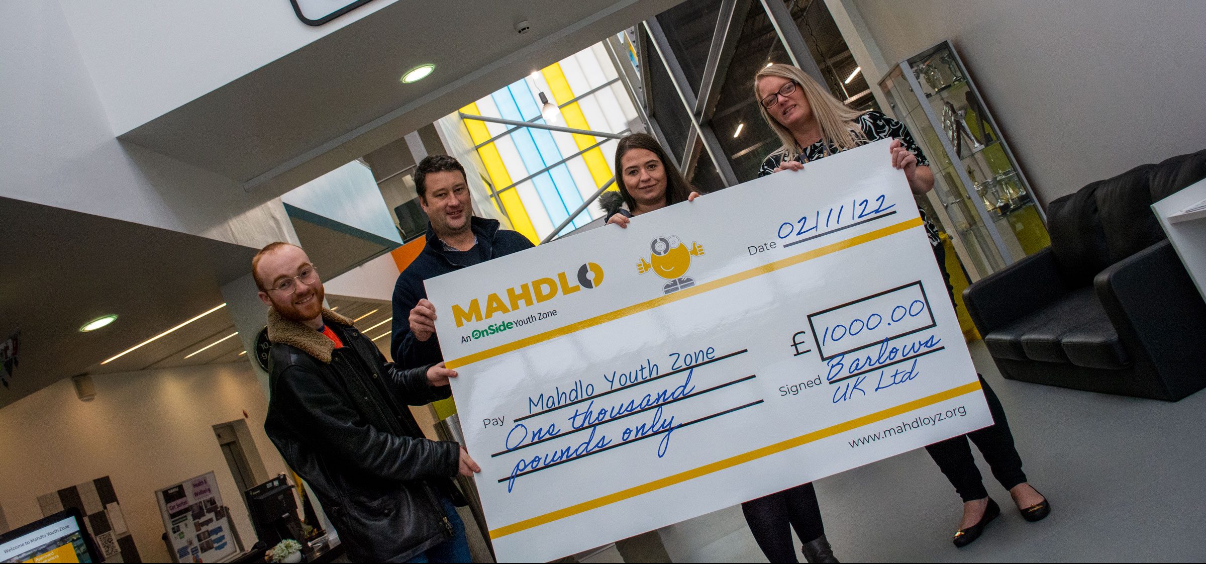 Barlows UK Ltd support Mahdlo Youth Zone - Barlows